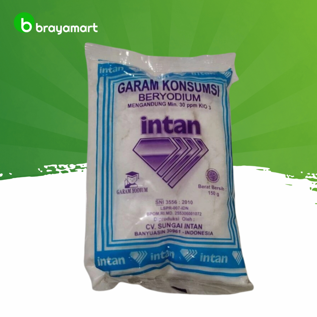 Jual Garam dapur intan beryodium 1 bungkus 150 gram Brayamart | Shopee ...