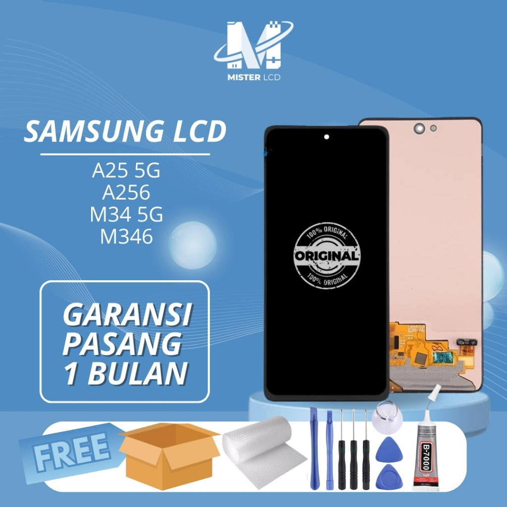 Jual LCD SAMSUNG A25 5G / A256 / M34 5G / M346 FULLSET ORIGINAL FREE ...