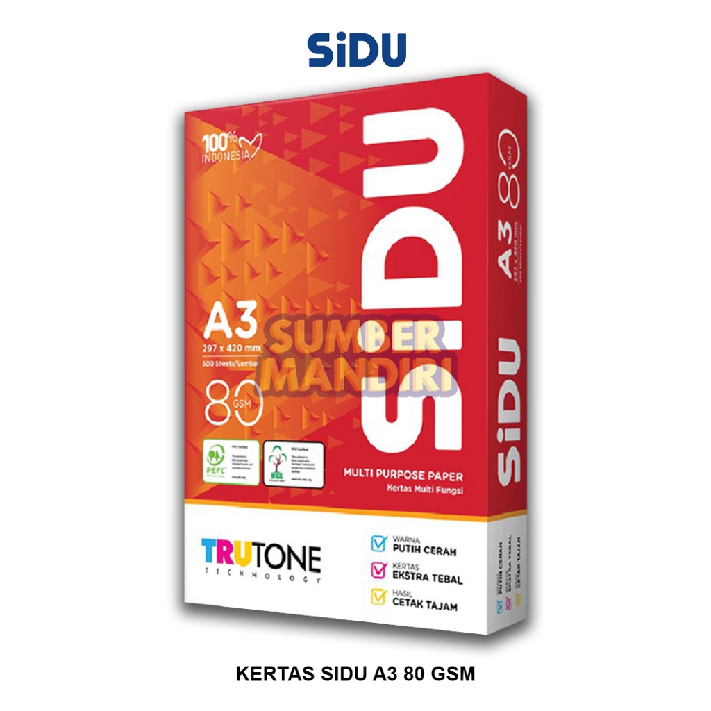 Jual Kertas HVS SIDU A3 80 GSM Kertas Fotocopy [1 RIM] | Shopee Indonesia