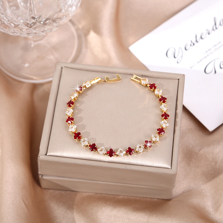 Jual Gelang batu permata berwarna persegi Zamrud Topas Ruby Gelang ...