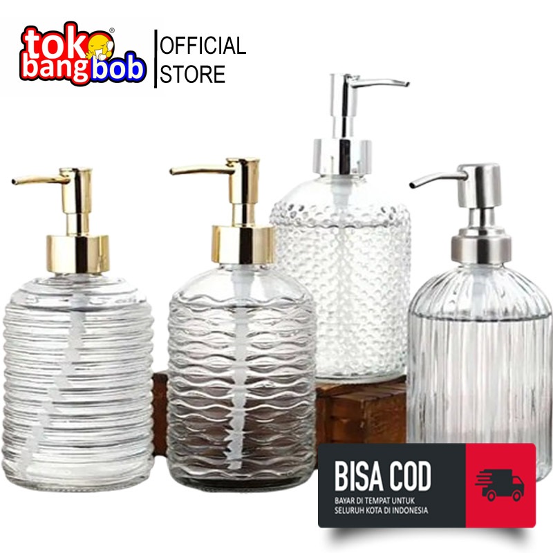 Jual Botol Sabun Kaca 400ml / Botol Kaca Sampo Sabun / Botol Kaca Pump ...