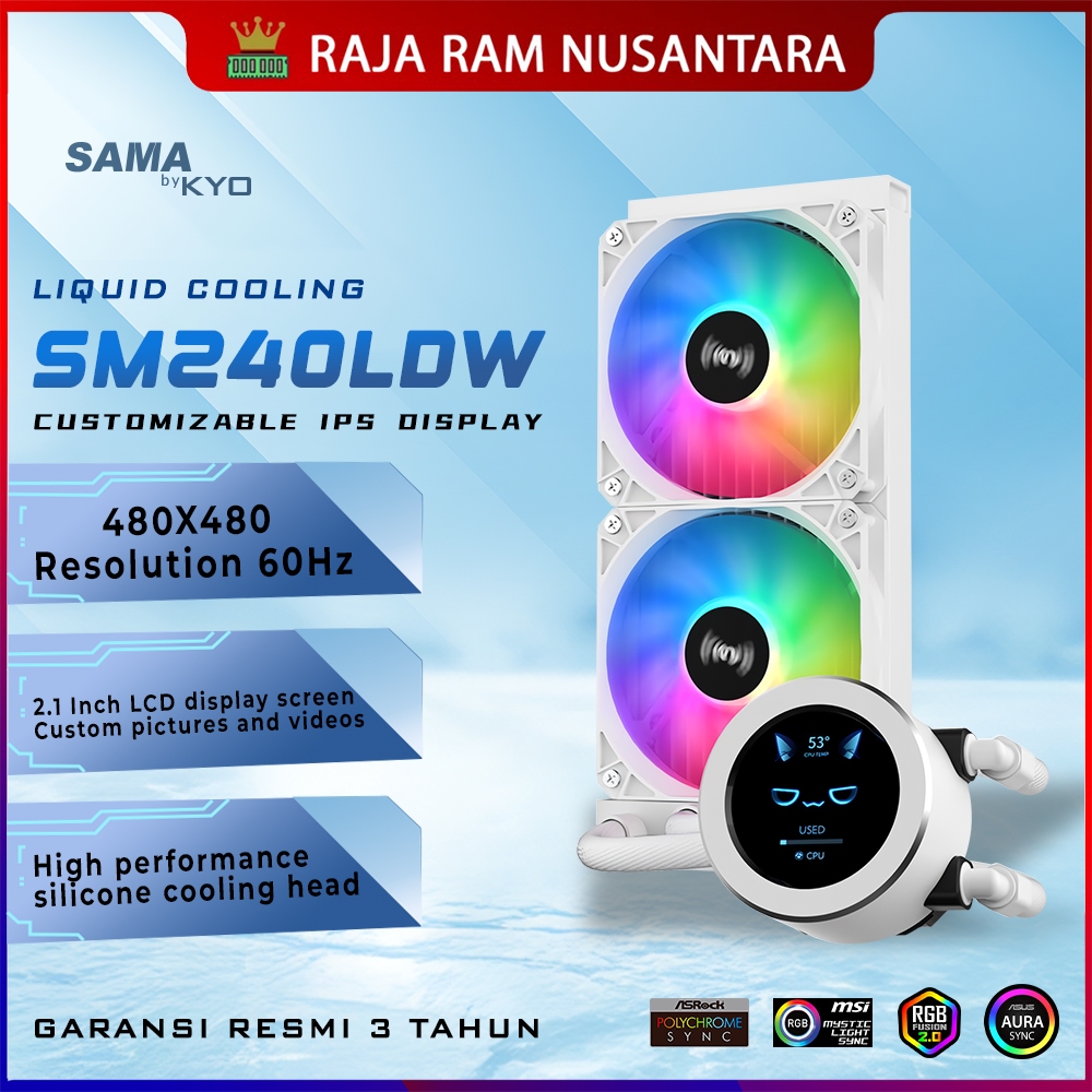 Jual KYO SAMA SM240LDW ARGB AIO Liquid Cooling LCD DISPLAY GARANSI ...