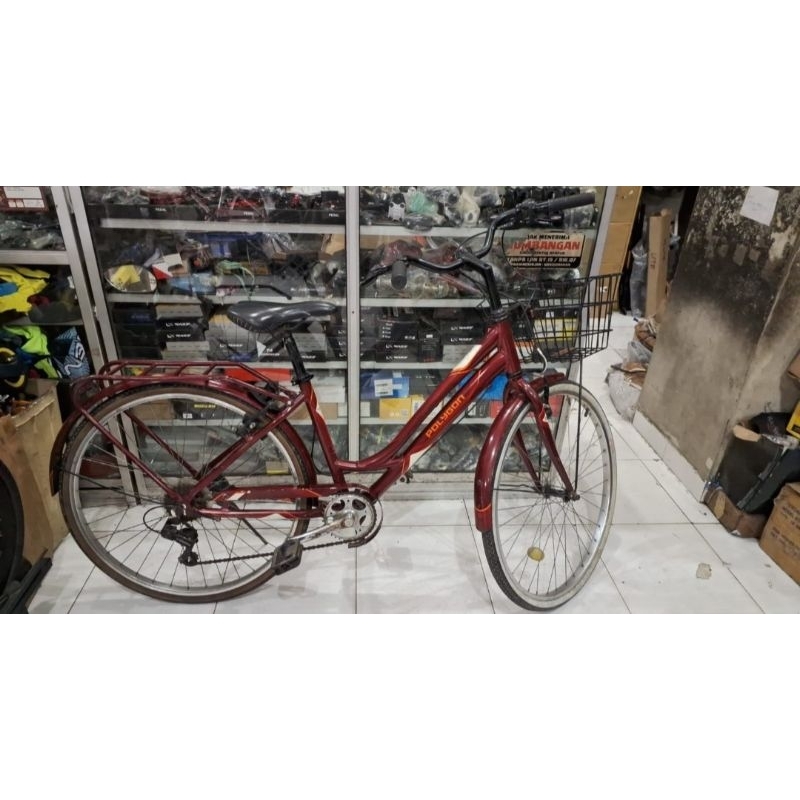 Jual Ctb 26 polygon Siera lite warna merah maron frame alumunium ...