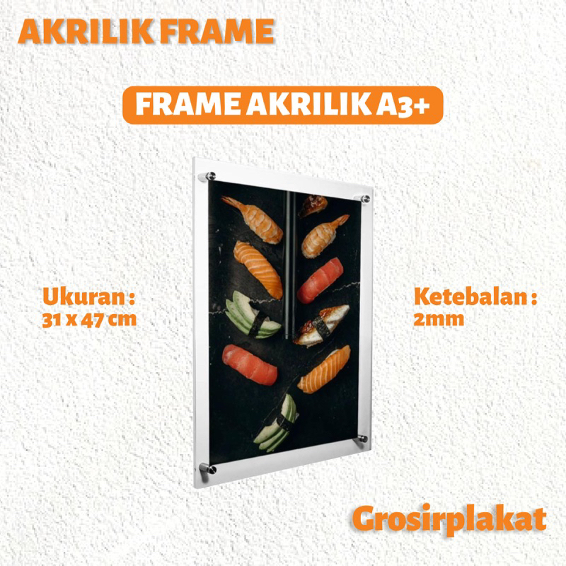 Jual Frame Bingkai A3+ Display Poster Akrilik Menu Dinding - Ukuran A3 ...