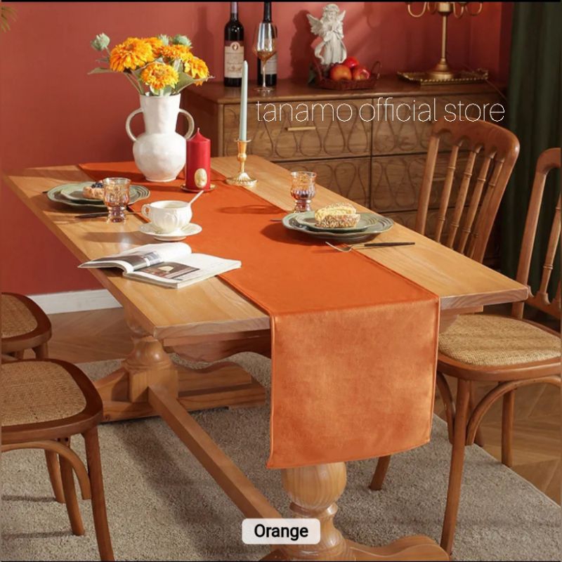 Jual table runner atau taplak meja || bahan suede premium || banyak ...