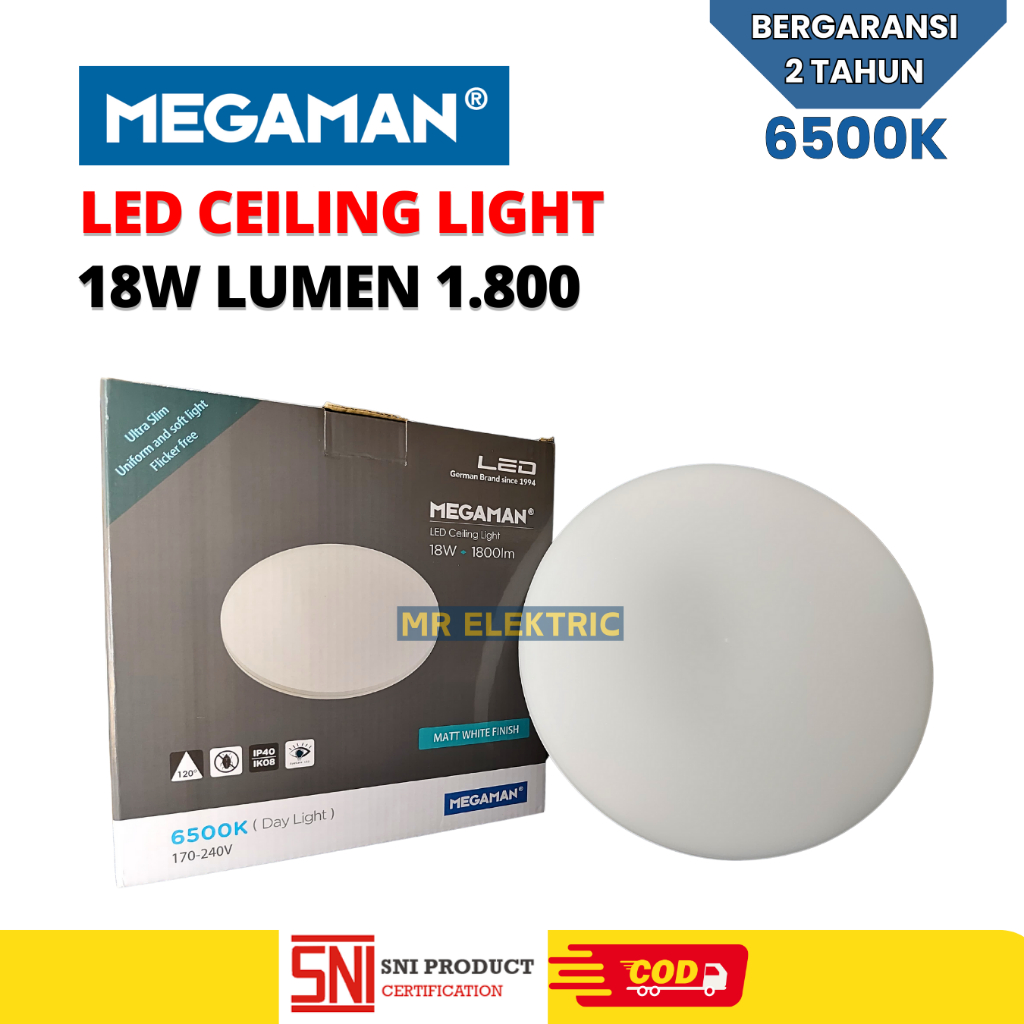 Jual Lampu Ceiling LED Light Megaman 18W 6500K Superslim 170-240V ...
