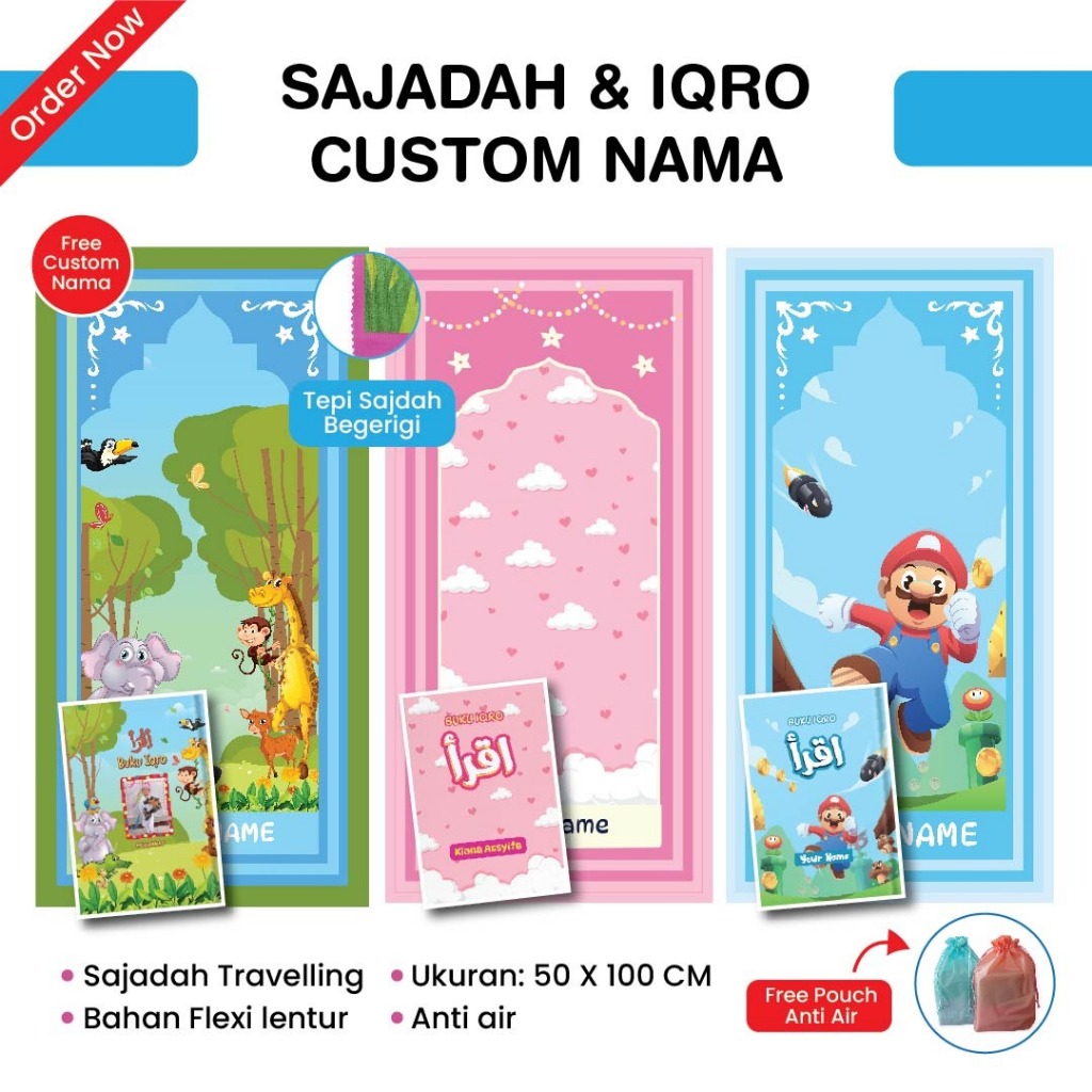 Jual Buku Iqro plus Sajadah Taveling - Variasi Karakter Anak Laki ...