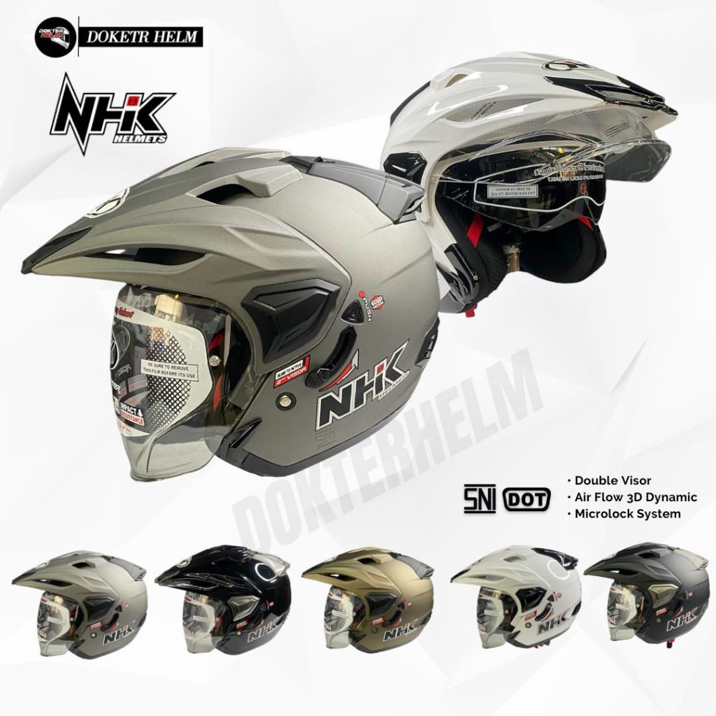 Jual HELM NHK PREDATOR CRYPTON SOLID | Helm NHK DOUBLE VISOR | Termurah ...