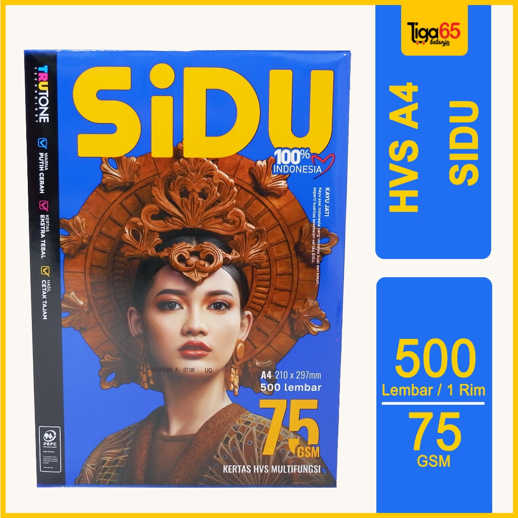 Jual Sidu Hvs A4 75Gsm 1 Rim / Kertas Print Fotocopy / Kertas Hvs Sidu / Kertas Hvs A4 | Shopee ...