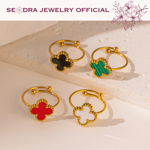 Jual SEODRA • Hera Ring Clover 18K Gold Plated • Cincin Bunga ...