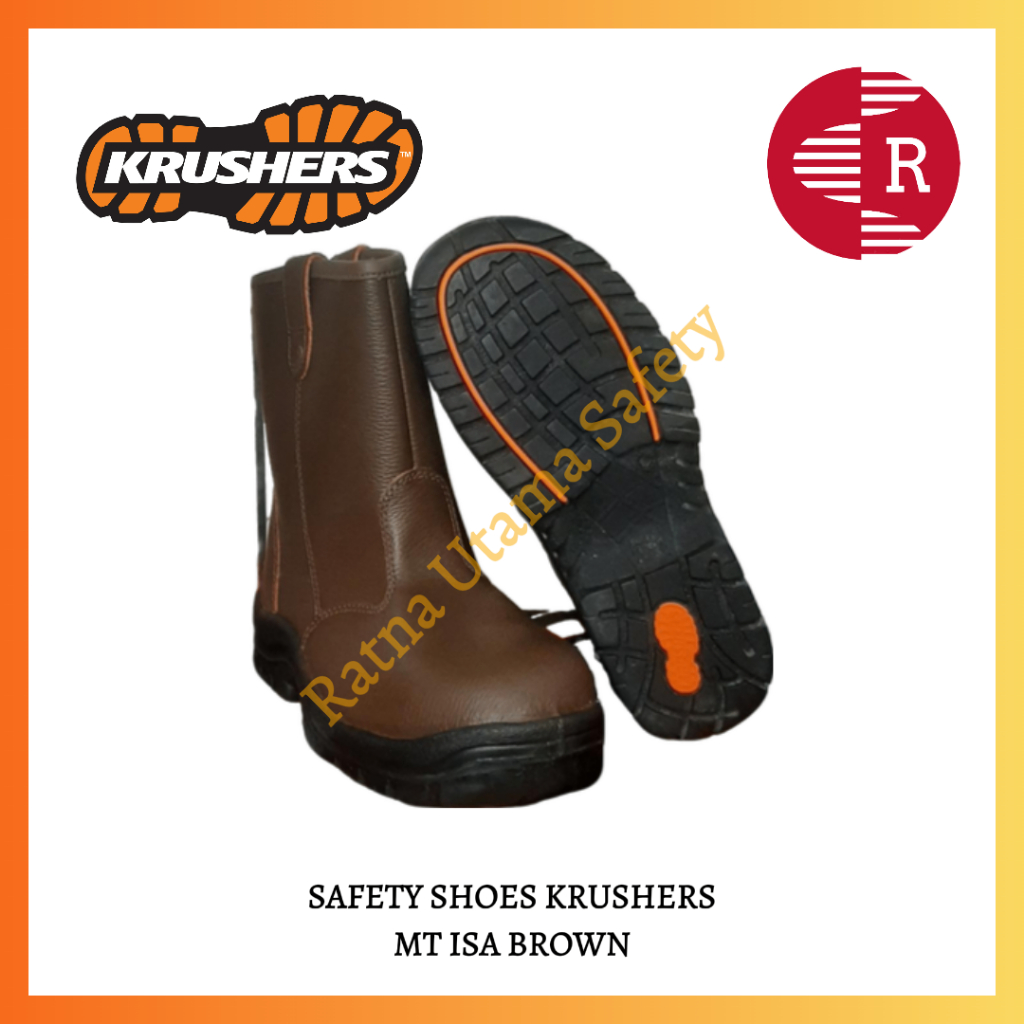 Jual Sepatu Safety Merk Krusher Type MT Isa Original Warna Coklat ...
