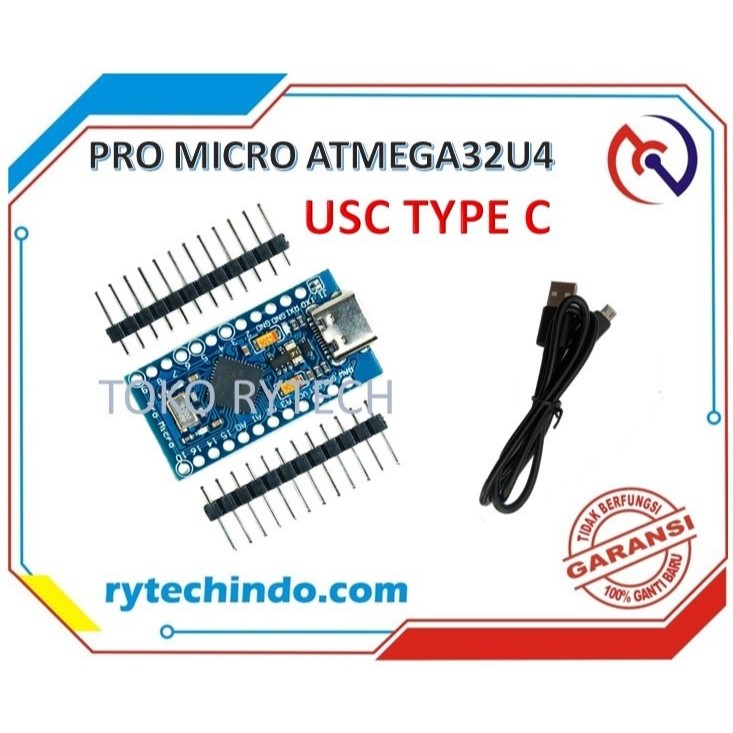 Jual ARDUINO PRO MICRO PROMICRO Compatible ATmega32U4 5V USB Type C | Shopee Indonesia