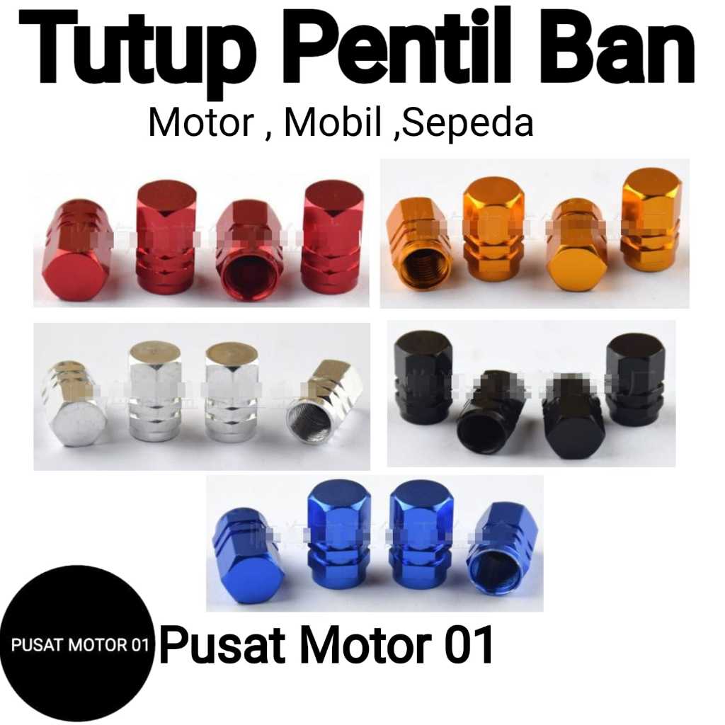 Jual Tutup Pentil Ban Motor Mobil Sepeda 1 Set Isi 4Pcs Valve Nozzle ...