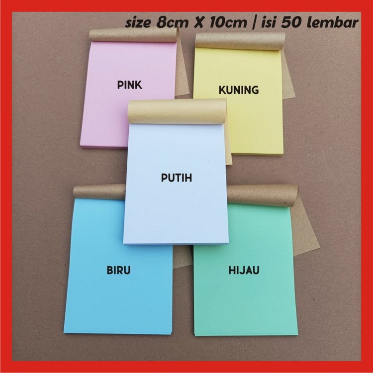 Jual Memo Polos Kecil Warna Warni Stiky Note Mini Catatan Stiki Buku ...