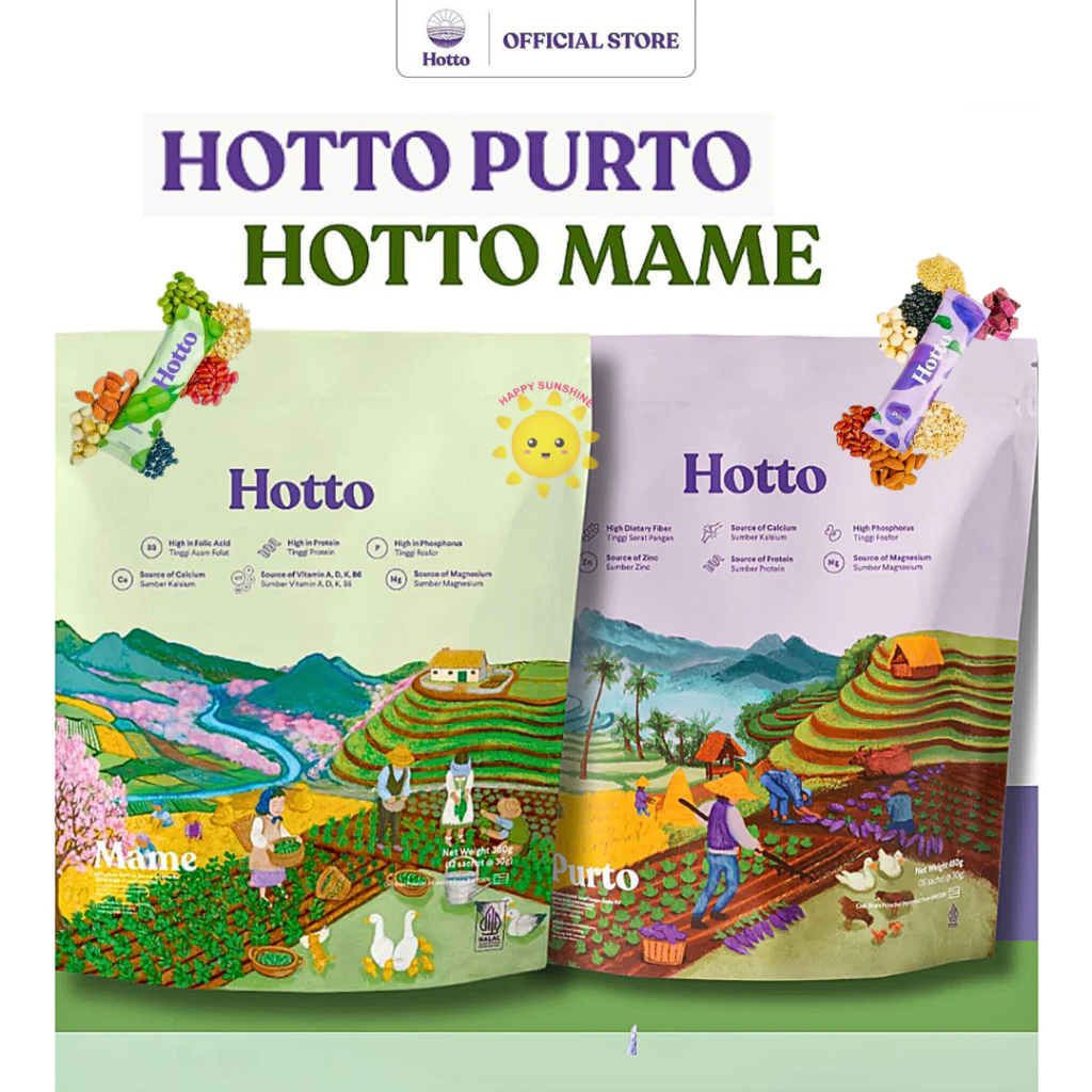 Jual HOTTO PURTO + HOTTO MAME Paket 2 Pouch Multigrain Purple Potato ...