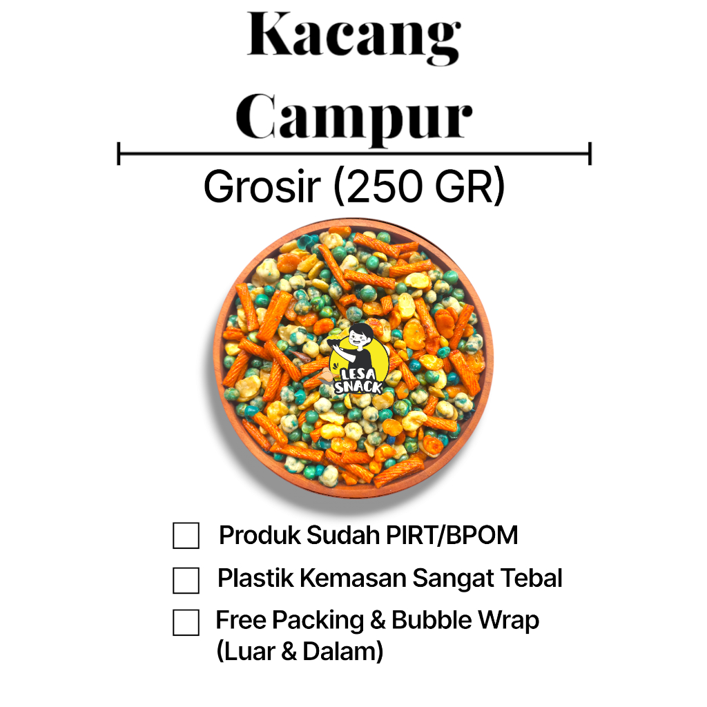 Jual Kacang Campur Mix Jaipong Snack Kiloan Rasa Enak Gurih Nikmat ...