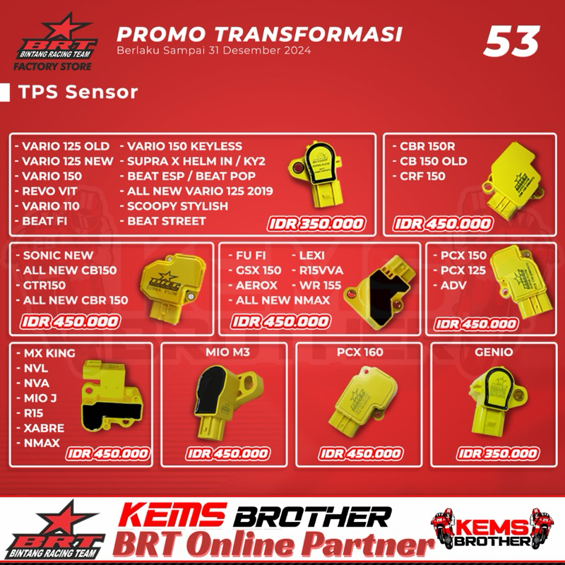 Jual TPS Sensor BRT ORIGINAL Presisi untuk Honda Vario 125/150, Beat FI ...