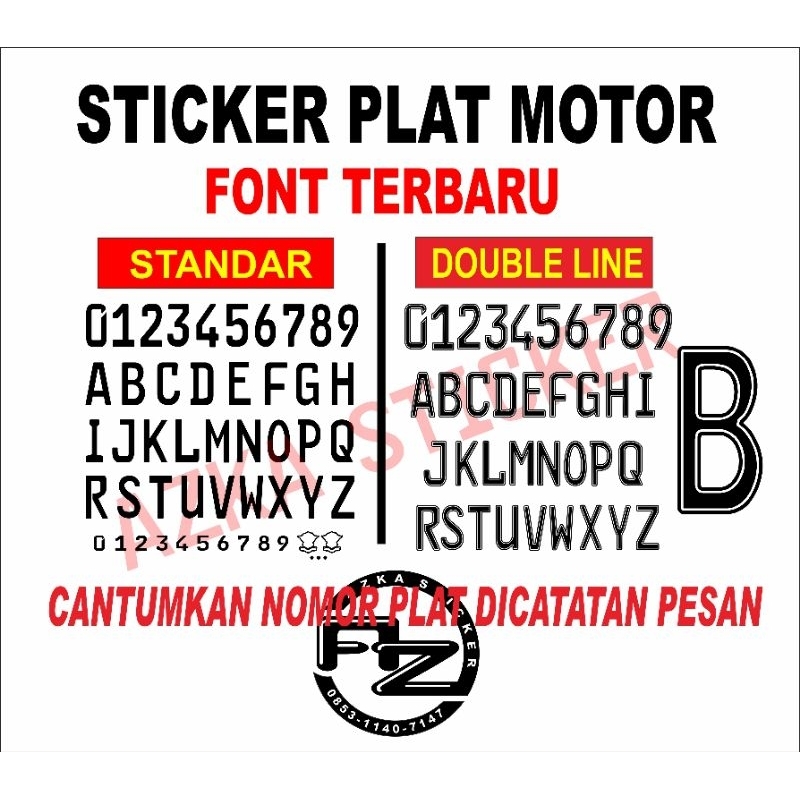 Jual Sticker plat nomor MOTOR font baru | Shopee Indonesia