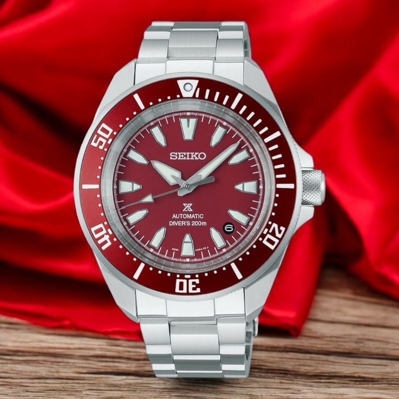 Jual Seiko Prospex Sea Samurai Automatic Diver Scuba 200M Red Dial ...
