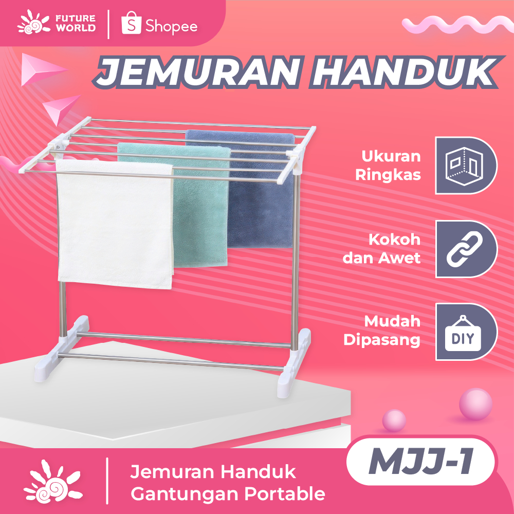 Jual Futureworld Jemuran Handuk Plastik Portable Tempat Jemur Handuk ...
