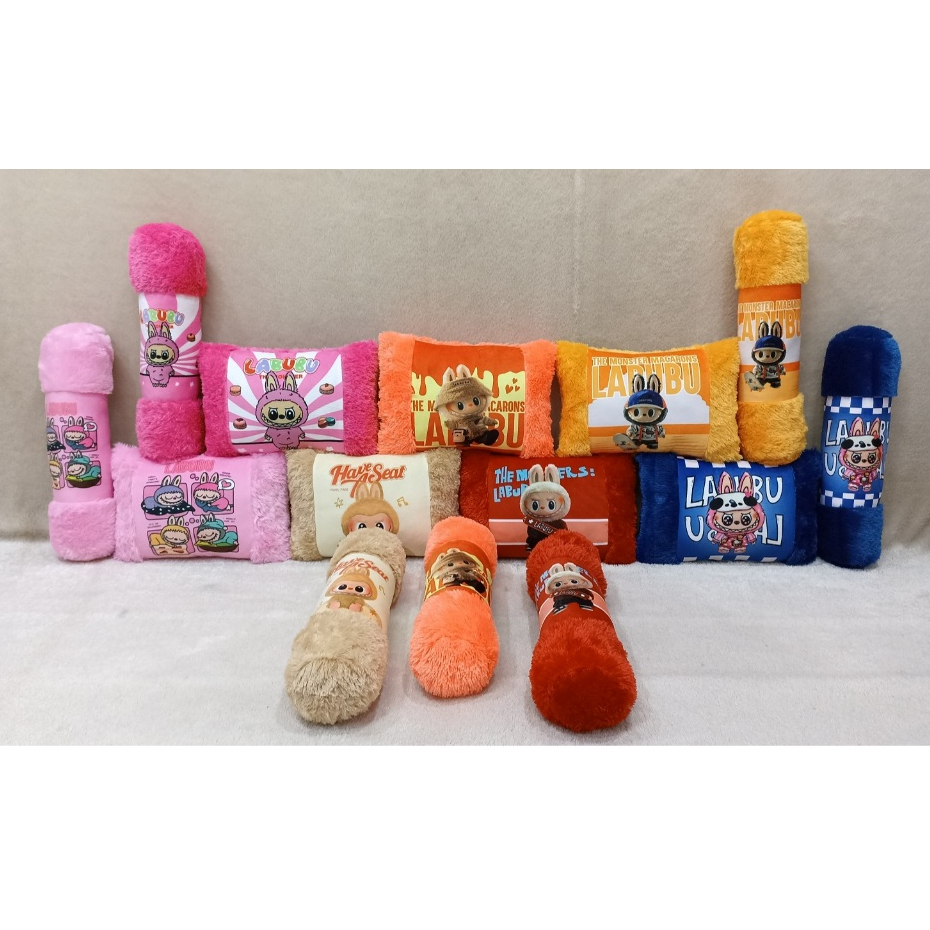 Jual Bantal Guling Labubu , Bantal Set Baby print Labubu , 1set ...