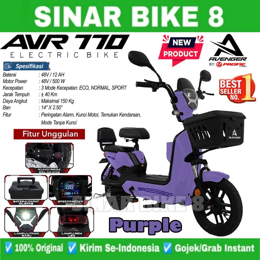 Jual Sepeda Listrik AVENGER AVR 770 Electric E-Bike 500 Watt | Shopee Indonesia
