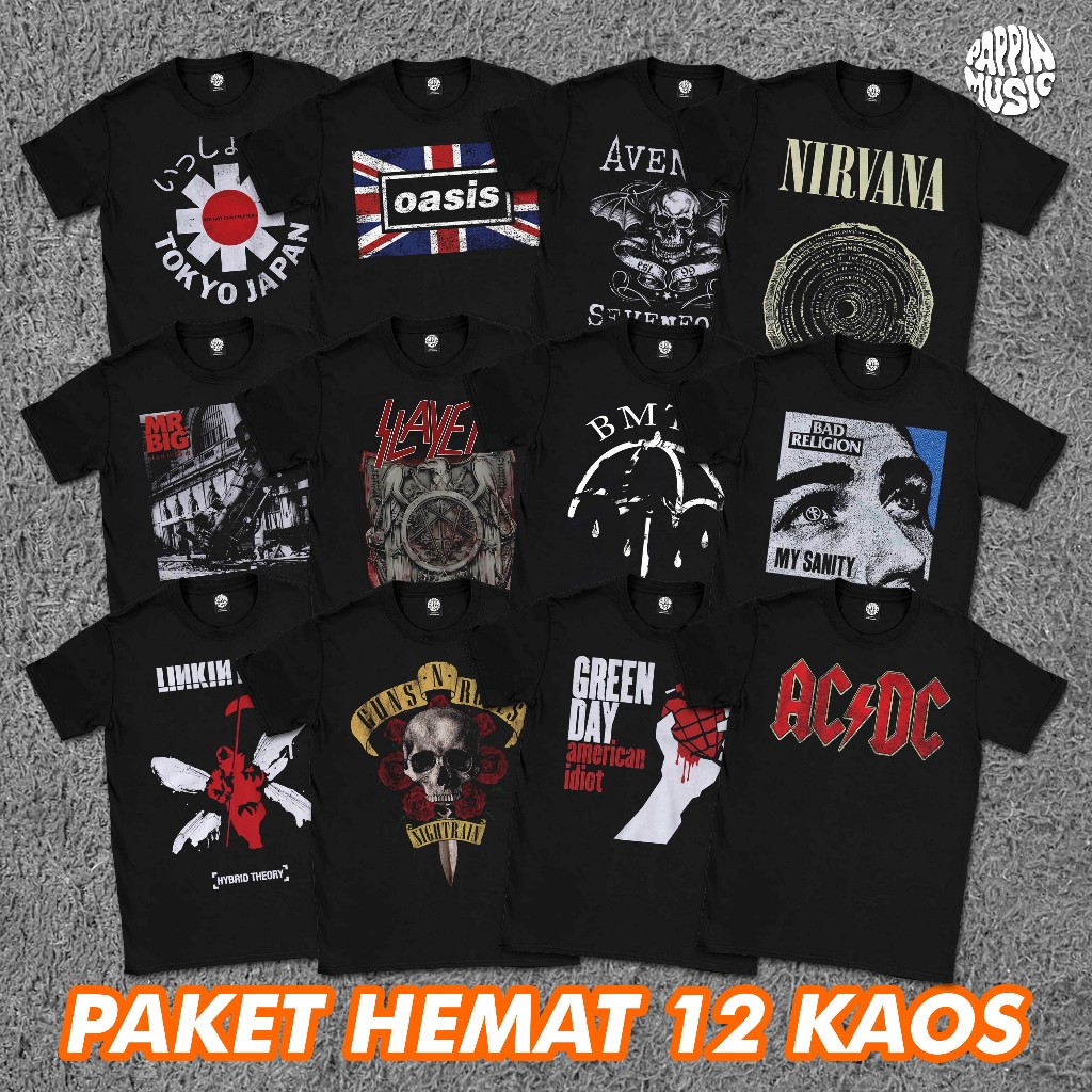 Jual PAKET USAHA 12 pcs Kaos Musik, Kaos Band Rock, Kaos Band Metal ... Jual PAKET USAHA 12 pcs Kaos Musik, Kaos Band Rock, Kaos Band Metal ...