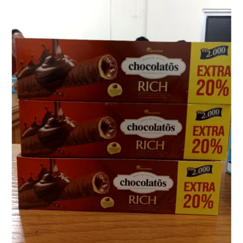 Jual Chocolatos Rich 19grX12pcs/Chocolatos Wafer Stick Roll/Chocolatos ...