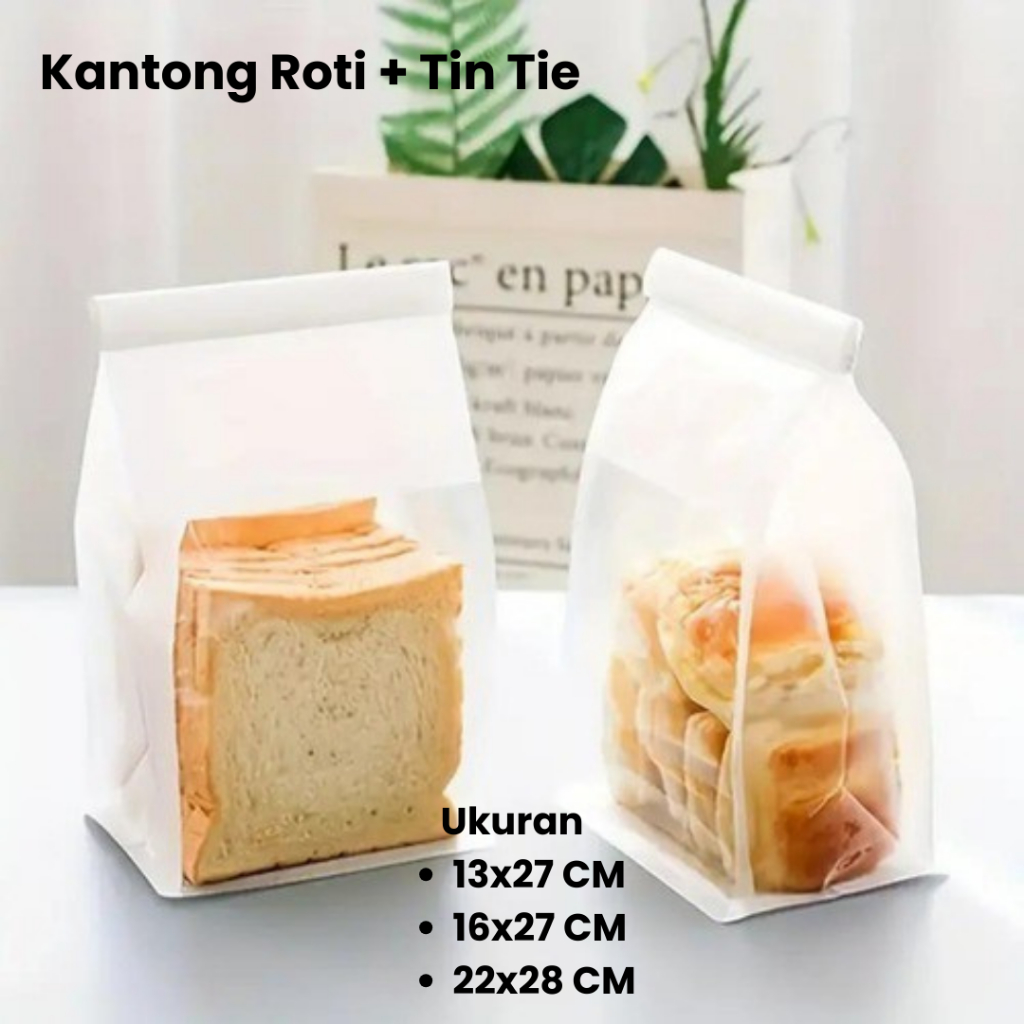 Jual (10 pcs) Kantong Kertas Plastik Roti Tawar 13x27 / 16x27 / 22x28 ...