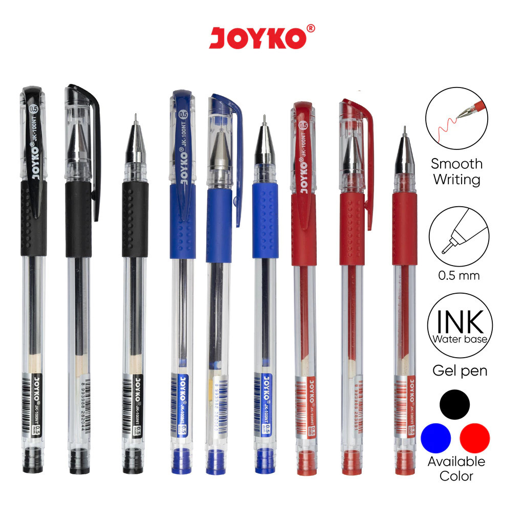 Jual Joyko JK-100NT Gel Pen Pulpen Pena Ball Pen Bolpoin Ballpoint 0.5 mm 1 Box 12 Pcs | Shopee ...