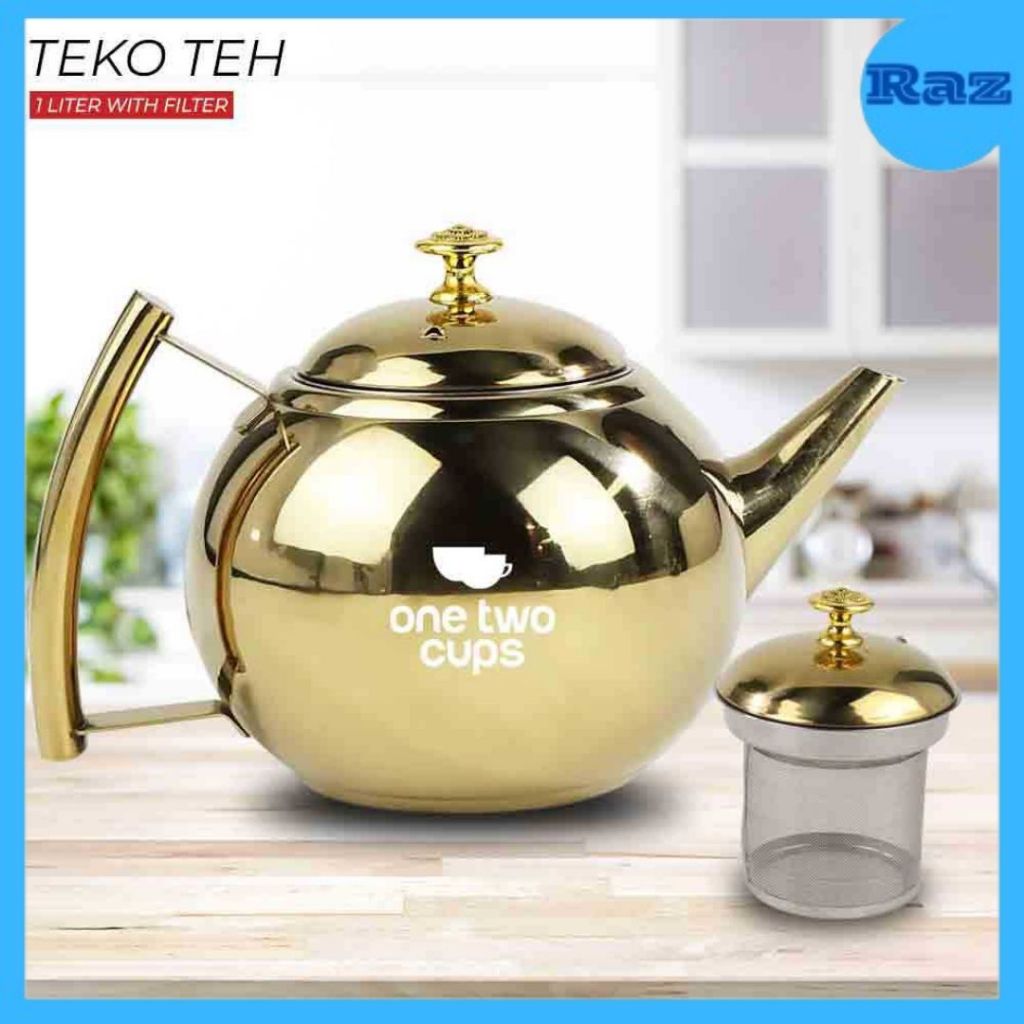 Jual Teko Teh Stainless Steel Tahan Panas dengan Saringan | Shopee ...
