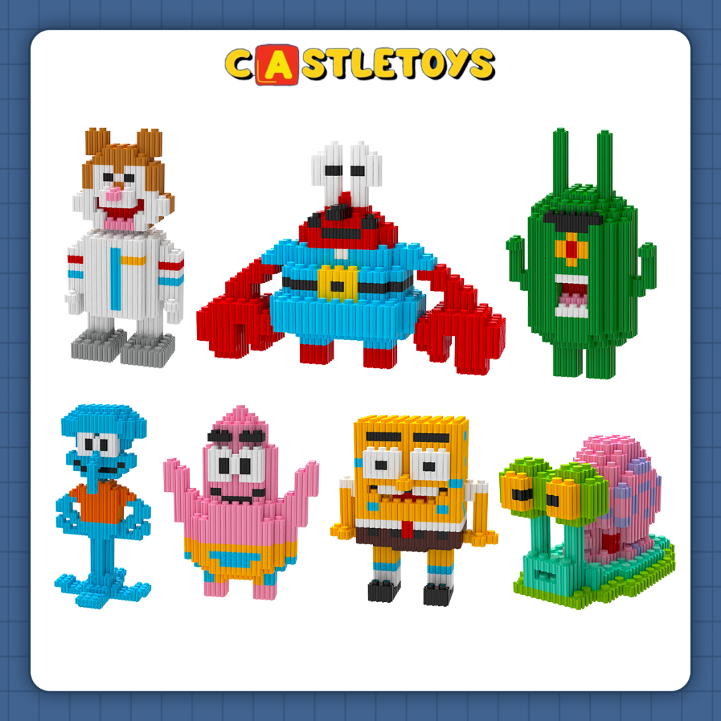 Jual Mainan Nano Blocks Spongebob And Friends 3D Model Blok Susun ...