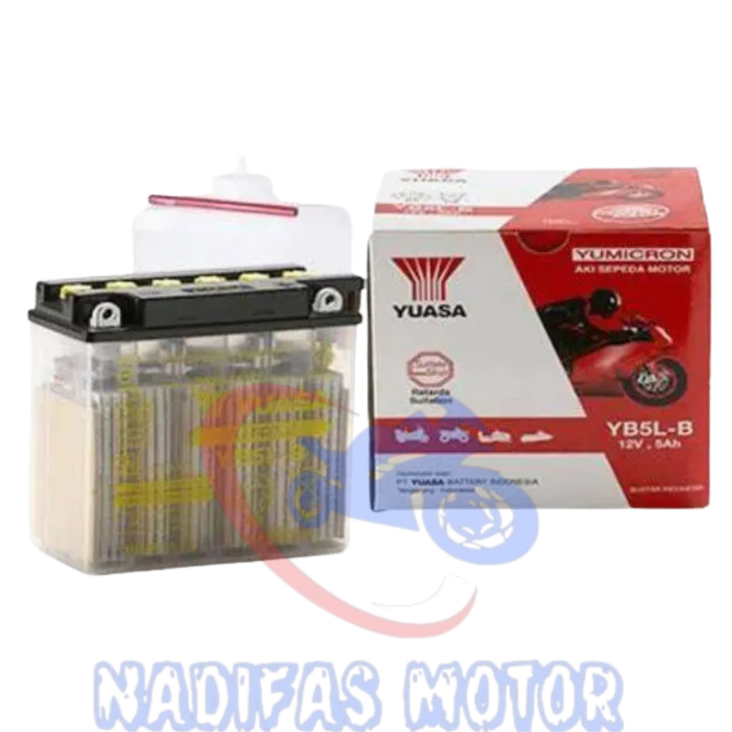 Jual Aki Basah Motor YUASA YB5L-B Original Untuk Supra FIT Revo Mega Pro Asli | Shopee Indonesia