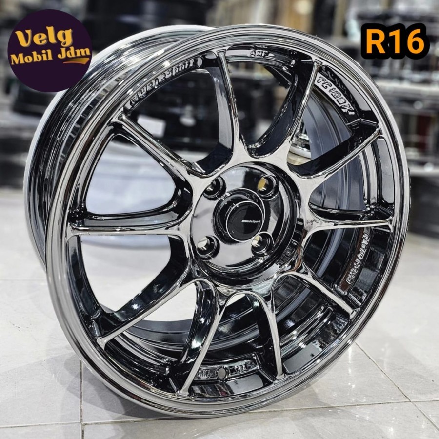 Jual velg mobil r16 lebar 7 TC105X BLACK CHROME ET 38 velg ring 16 raize ignis freed rocky jazz ...