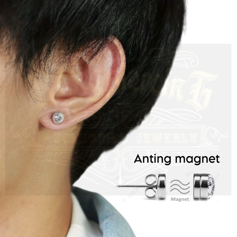 Jual anting magnet permata magnet berlian tindik kuat tidak mudah lepas ...