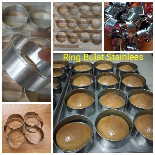 Jual 12 Pcs ring roti bulat ring burger ring cutter stainless steel 8cm ...