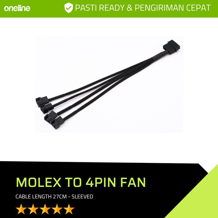 Jual Kabel Molex to 4 Pin Fan Splitter / Adapter Molex to 4 Pin PWM ...