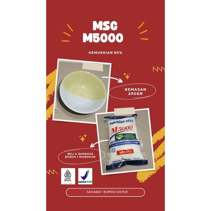 Jual PenyedapRasa/MSG/M5000/kemasan250gr | Shopee Indonesia