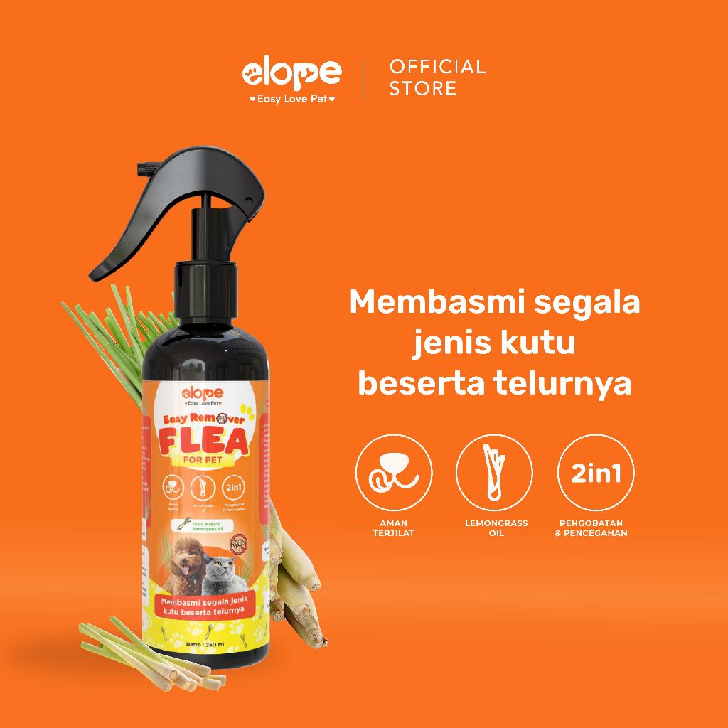 Jual ELOPE Obat Anti Kutu Pembasmi Spray Anti telur Kutu Kucing Anjing ...