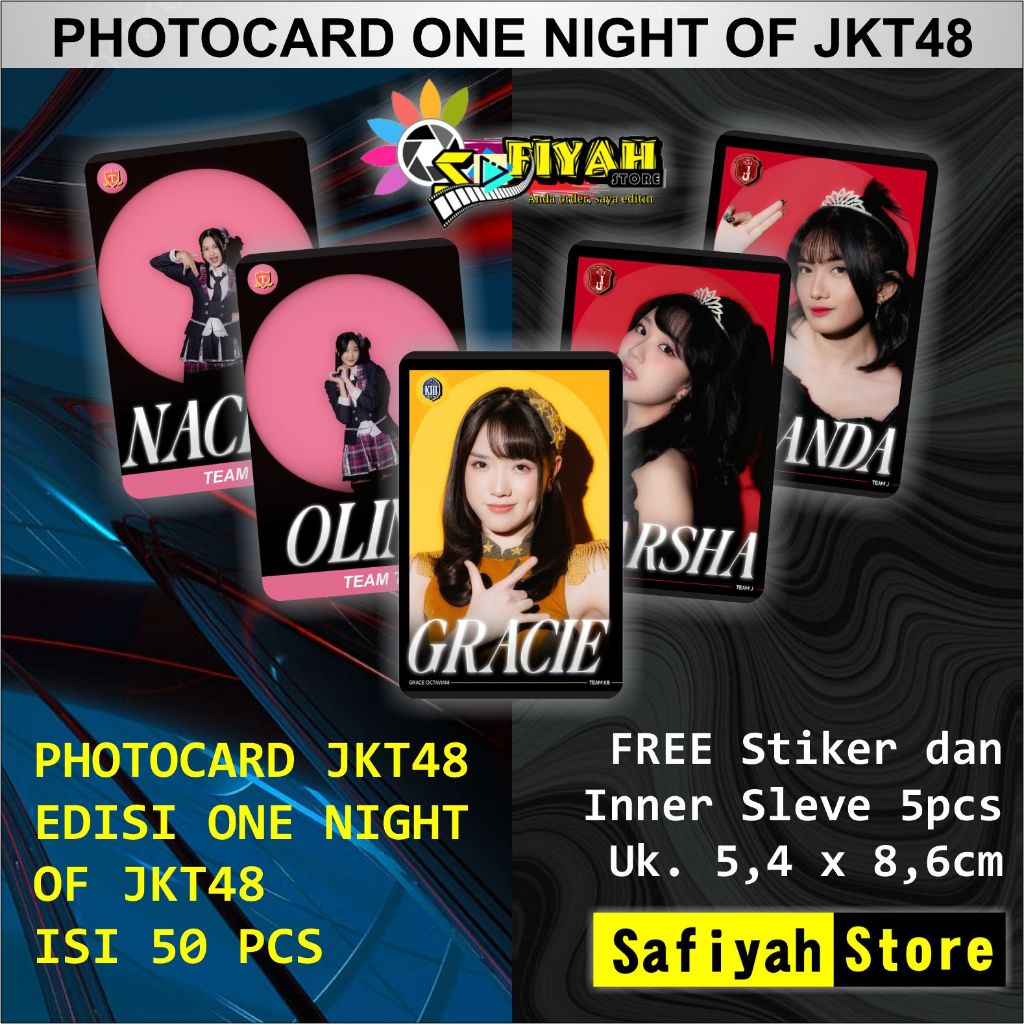 Jual Photocard JKT48 edisi One Night of JKT48 (Team J, Team KIII, & Team T) isi 50 Pcs Murah ...