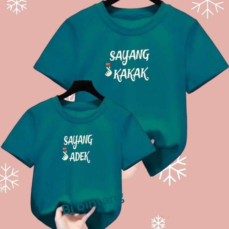 Jual Atasan anak kaos oblong anak untuk usia 2- 10 tahun UNISEX gambar sayang kaka adik ( harga ...