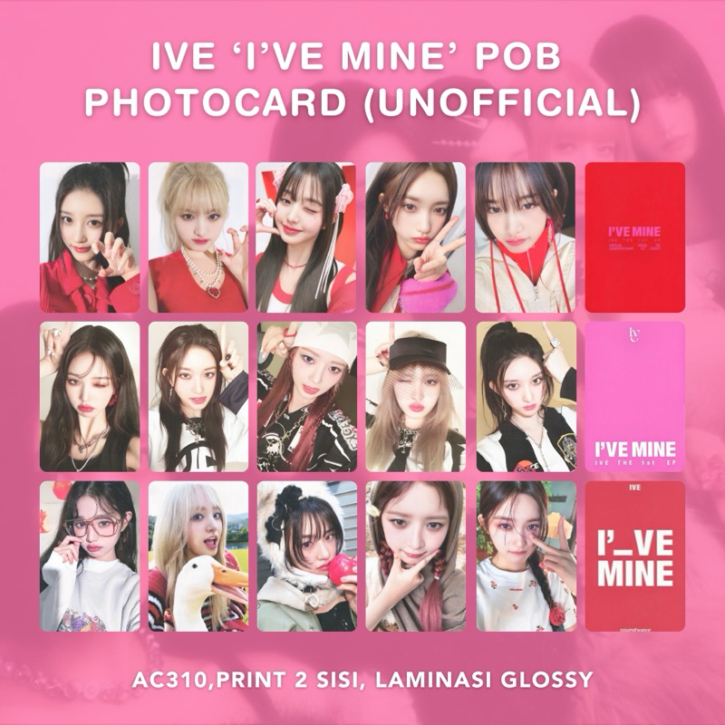Jual POB IVE ‘I’VE MINE’ Unofficial Photocard Wonyoung Leeseo Liz Yujin Gaeul Rei Either Way Off ...