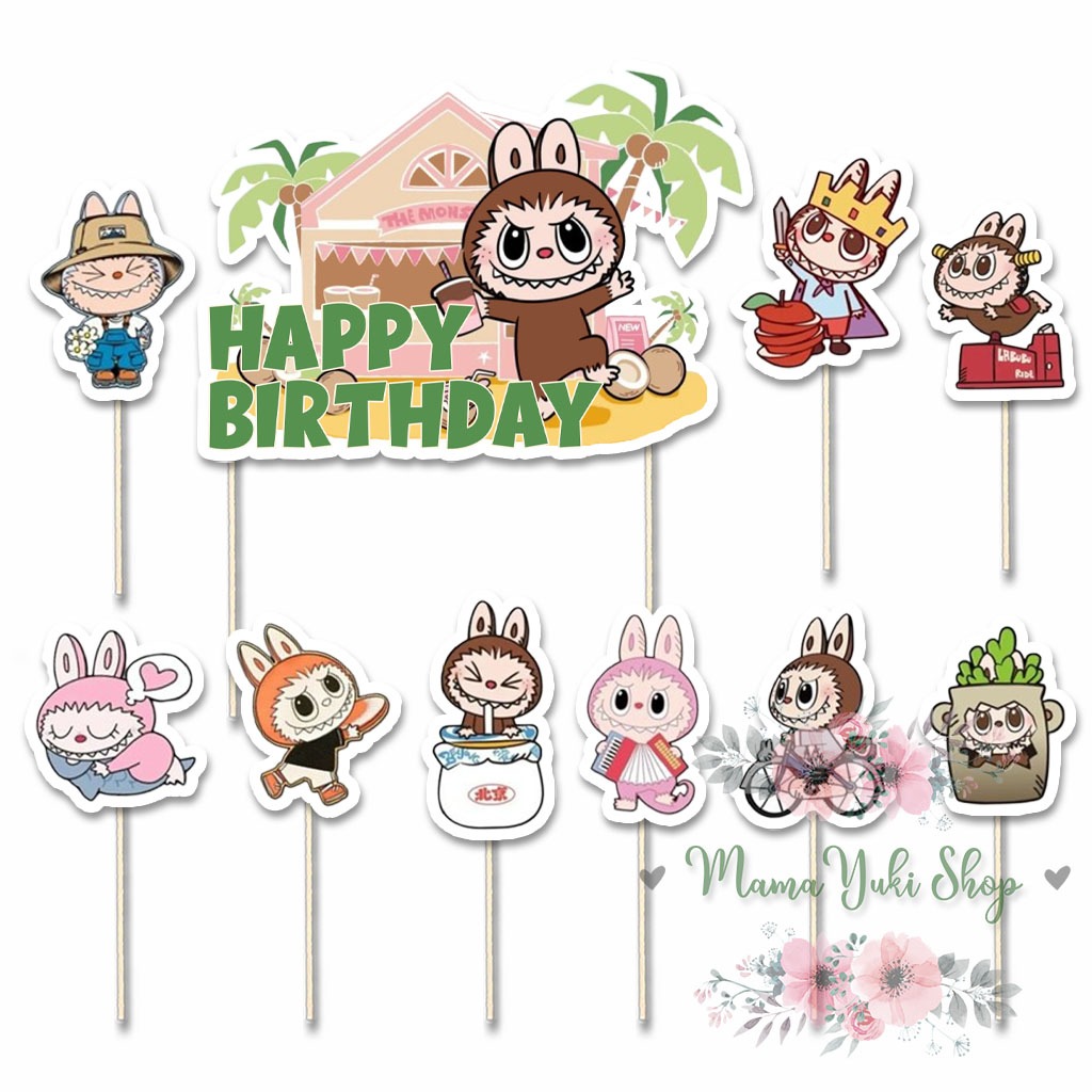 Jual Topper Cake Hiasan Kue Ulang Tahun Anak motif LABUBU CARTOON2 ...