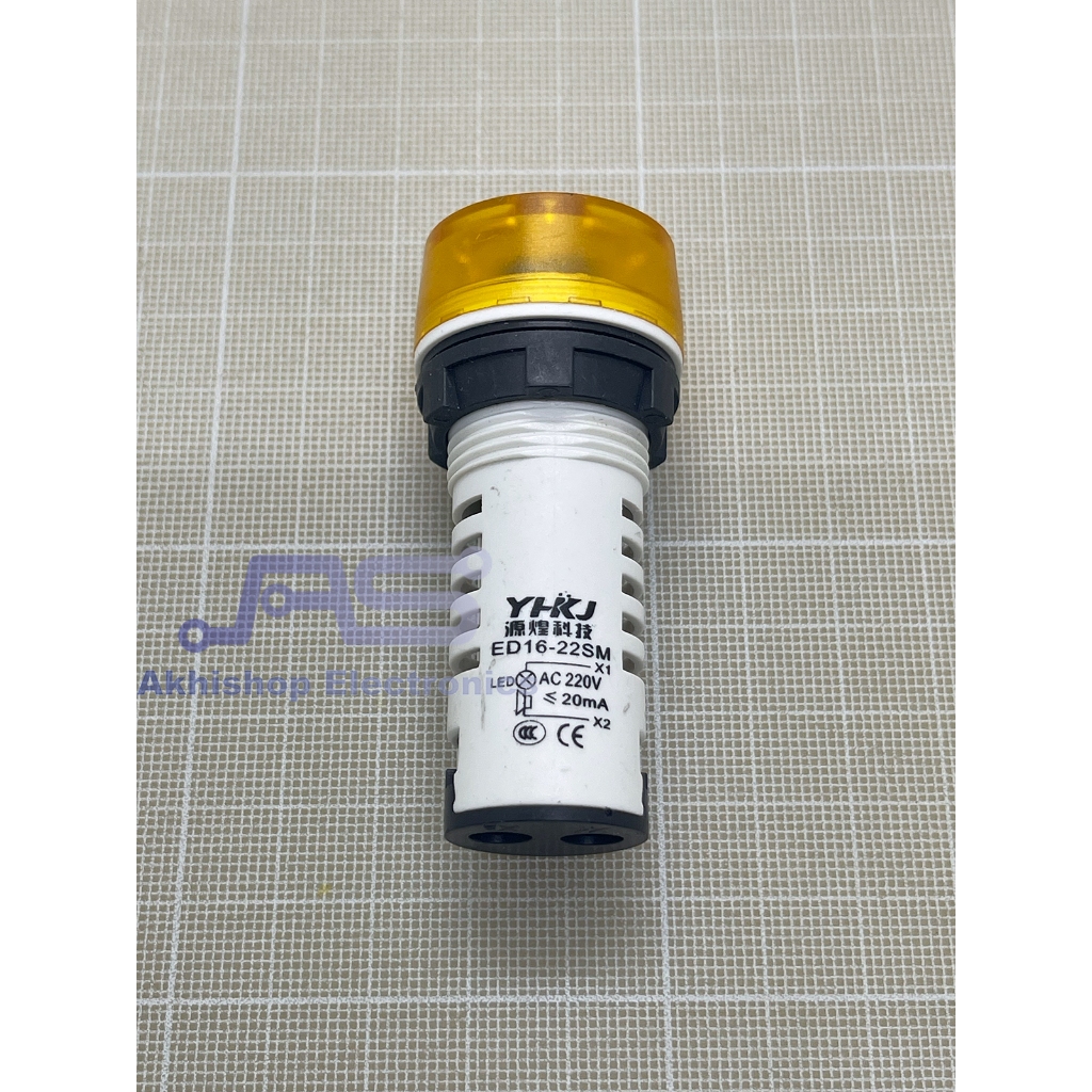 Jual Flash Buzzer 22mm AD16-22SM Lampu Indikator Buzzer Kuning AC220V ...