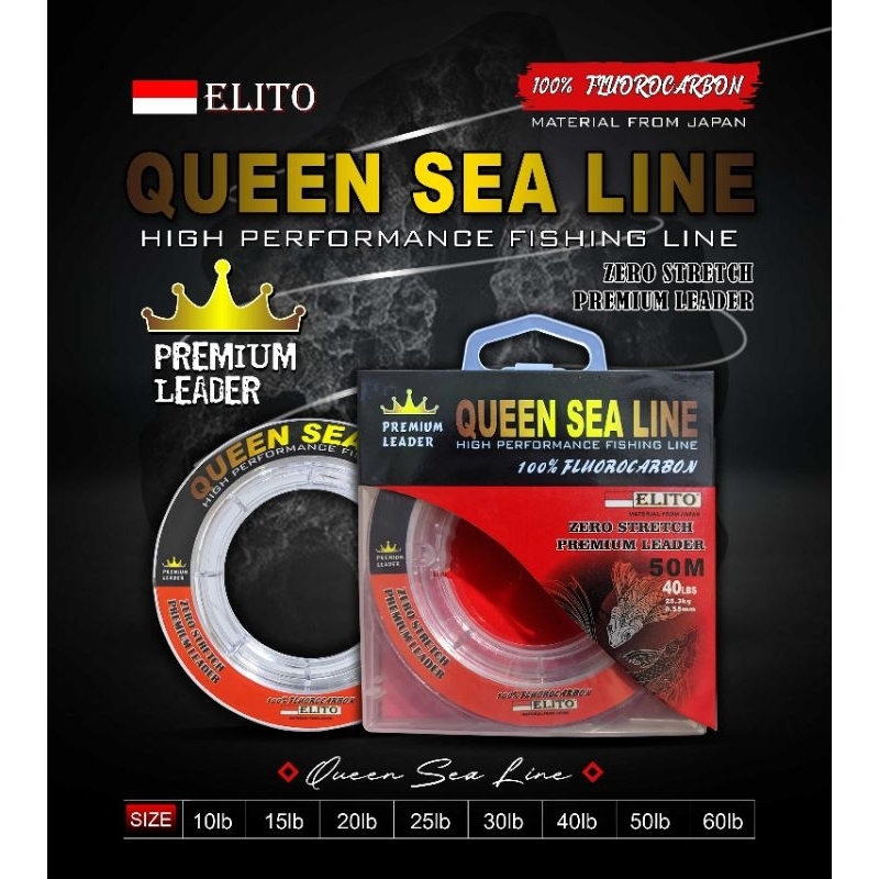 Jual SENAR LEADER ELITO QUEEN SEA LINE 50M 100% FLUORO CARBON | Shopee ...