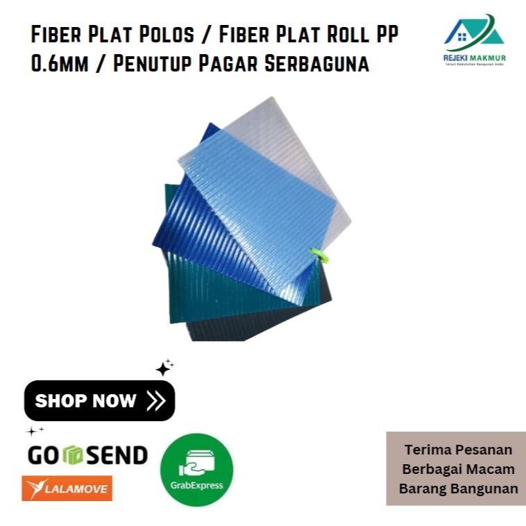 Jual Fiber Plat Polos / Fiber Plat Roll PP 0.6mm / Penutup Pagar ...