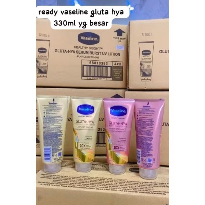 Jual VASELINE GLUTA HYA SERUM BURST LOTION HAND BODY 330ML BESAR MURAH ...