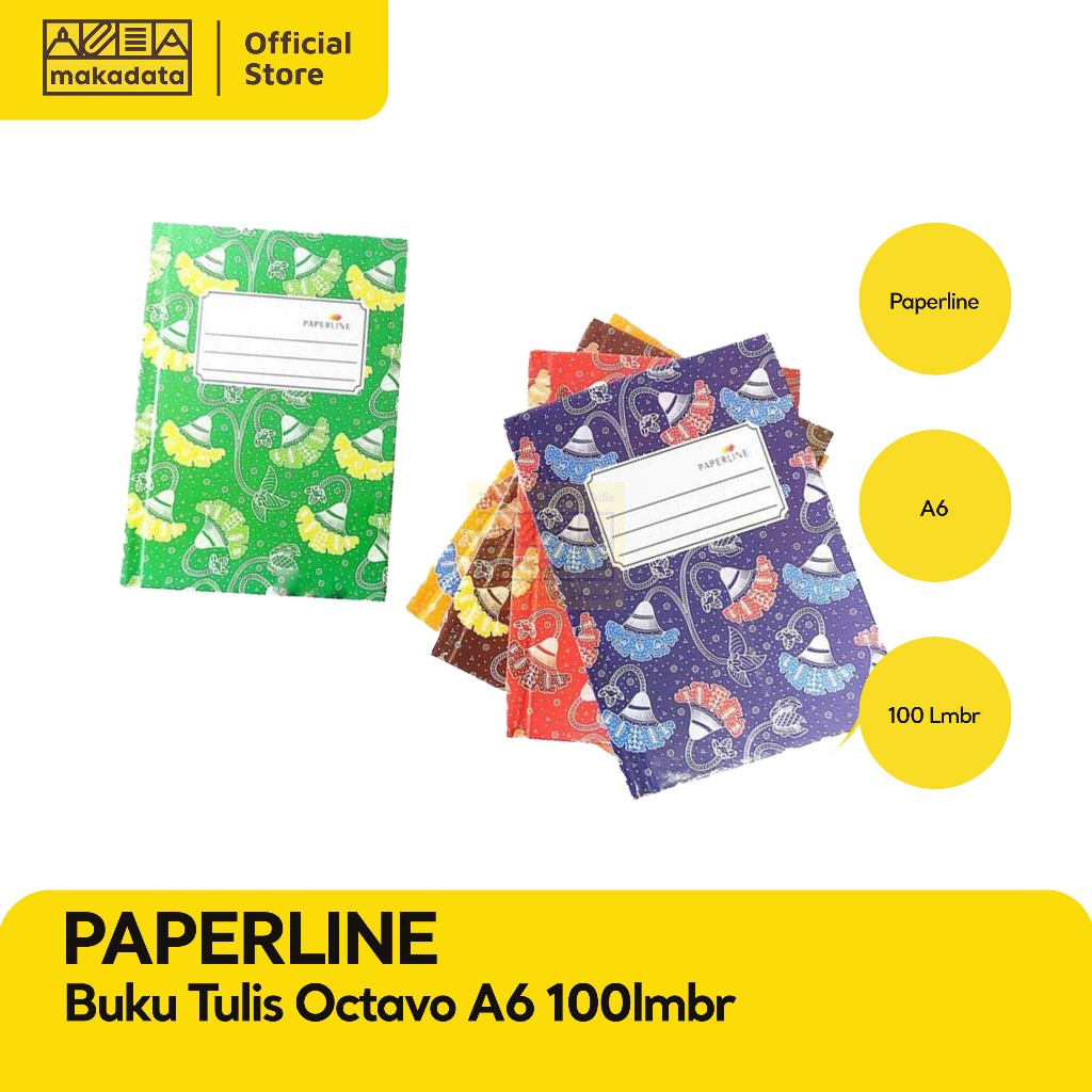 Jual BUKU TULIS OKTAVO / OCTAVO A6 100 LEMBAR PAPERLINE MURAH | Shopee ...