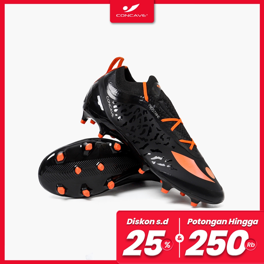 Jual Sepatu Sepak Bola Concave - Volt Prostrike FG - Black/ Orange ...