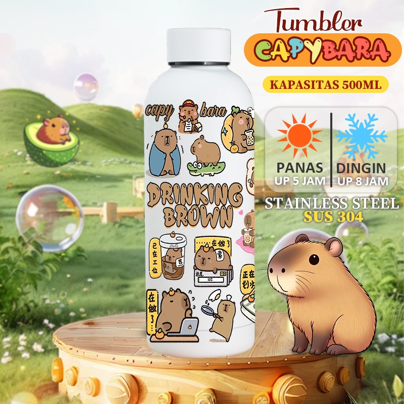Jual CAPYBARA SERIES PREMIUM KAPASITAS 500 ML TUMBLER TAHAN PANAS DAN ...